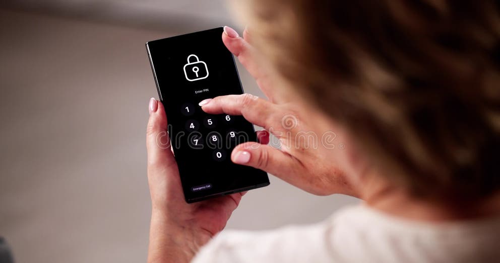 Mobile Phone Security Lock stock photo. Image of cellphone - 357048476
