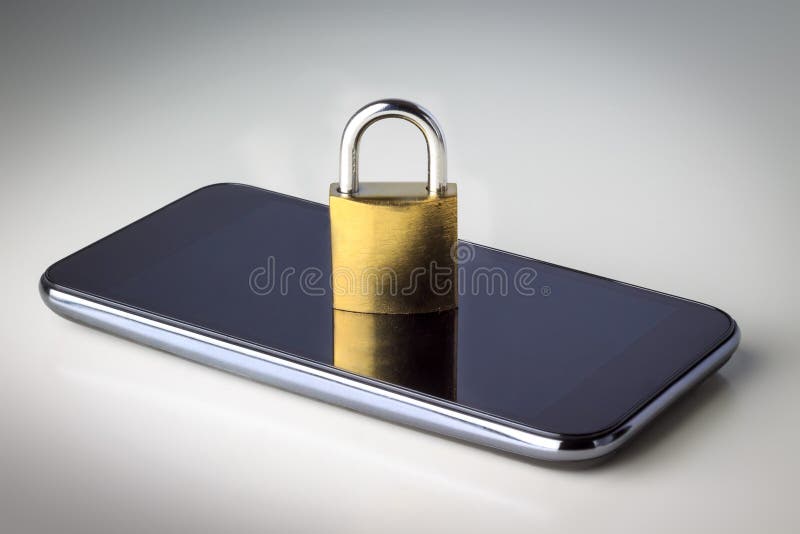 Mobile phone security stock image. Image of screen, padlock - 70775631
