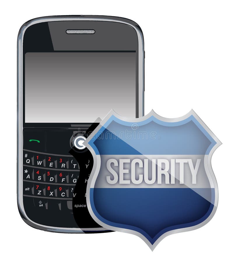Mobile Phone Security Shield Stock Illustration - Illustration of ...