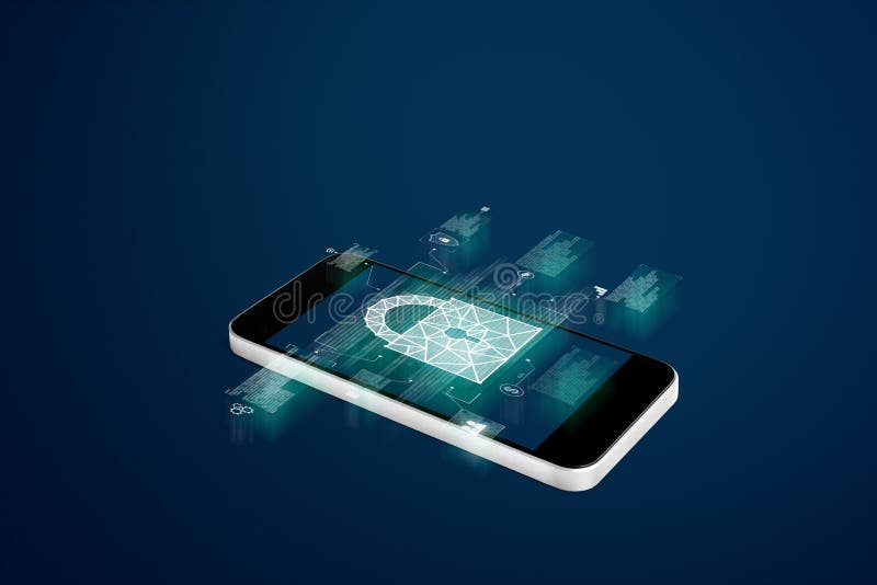Mobile Phone Security System and Application Technology Stock Image ...