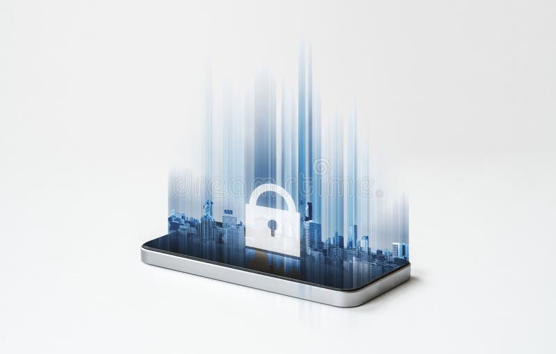 Mobile Phone Security System, Mobile Smart Phone and Futuristic Lock ...