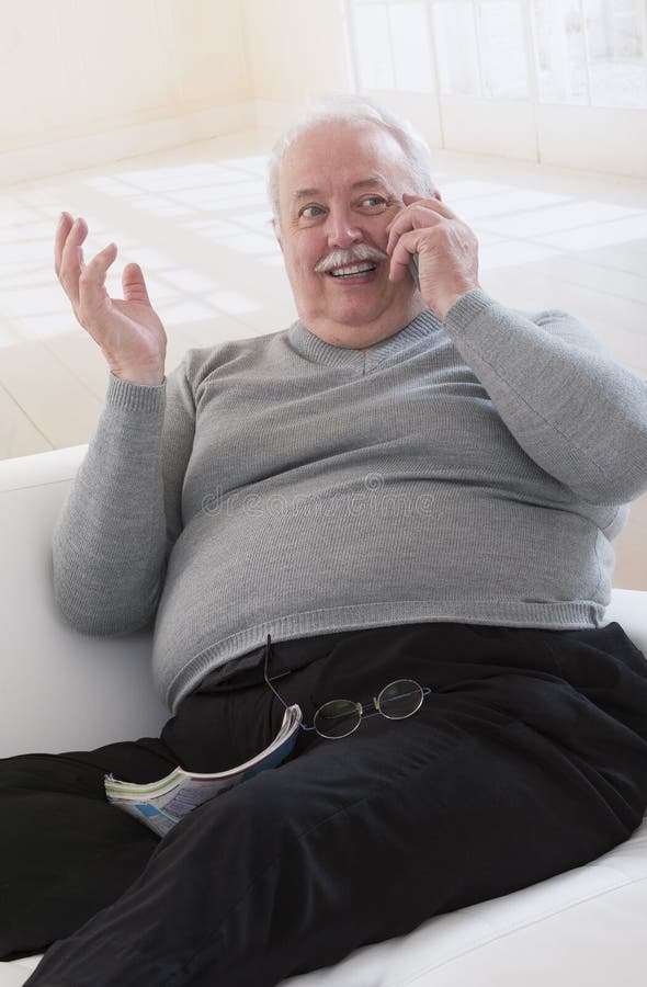 Overweight senior man stock photo. Image of depress, concern - 47775392