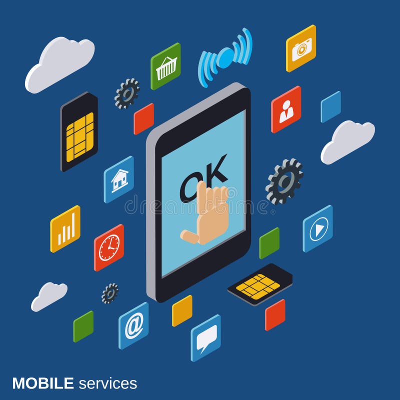 Mobile Phone Services Vector Concept Stock Vector - Illustration of ...