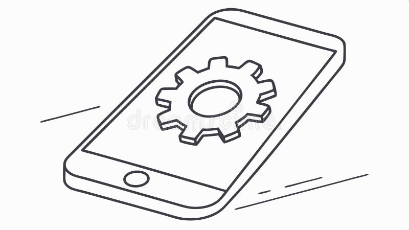 Mobile Phone Settings Gear, App Options and Customization Vector Design ...