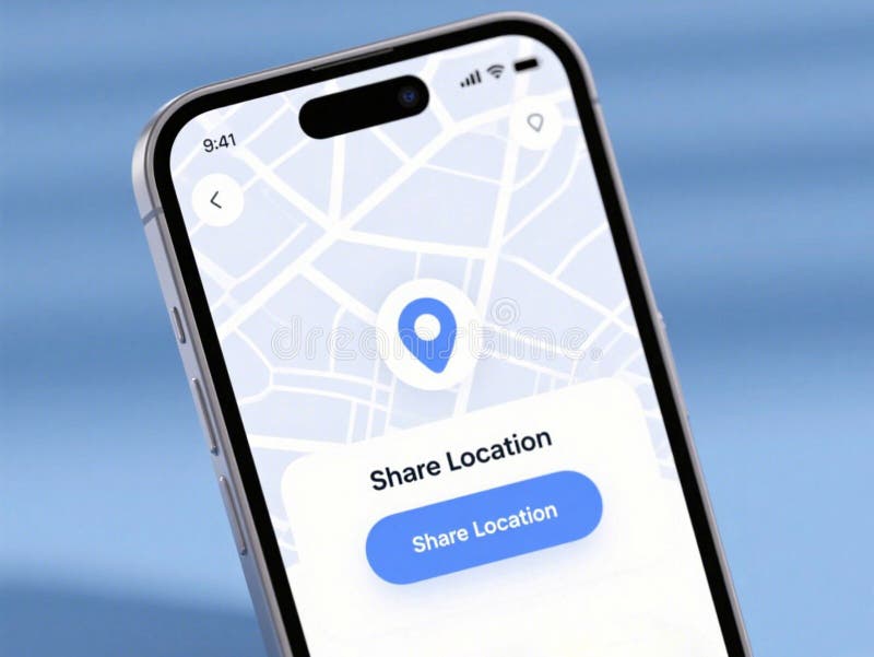 Mobile Phone Sharing Location Stock Illustration - Illustration of ...