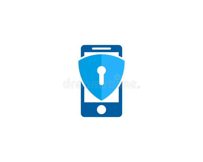 Mobile Phone Shield Security Icon Logo Design Element Stock Vector ...