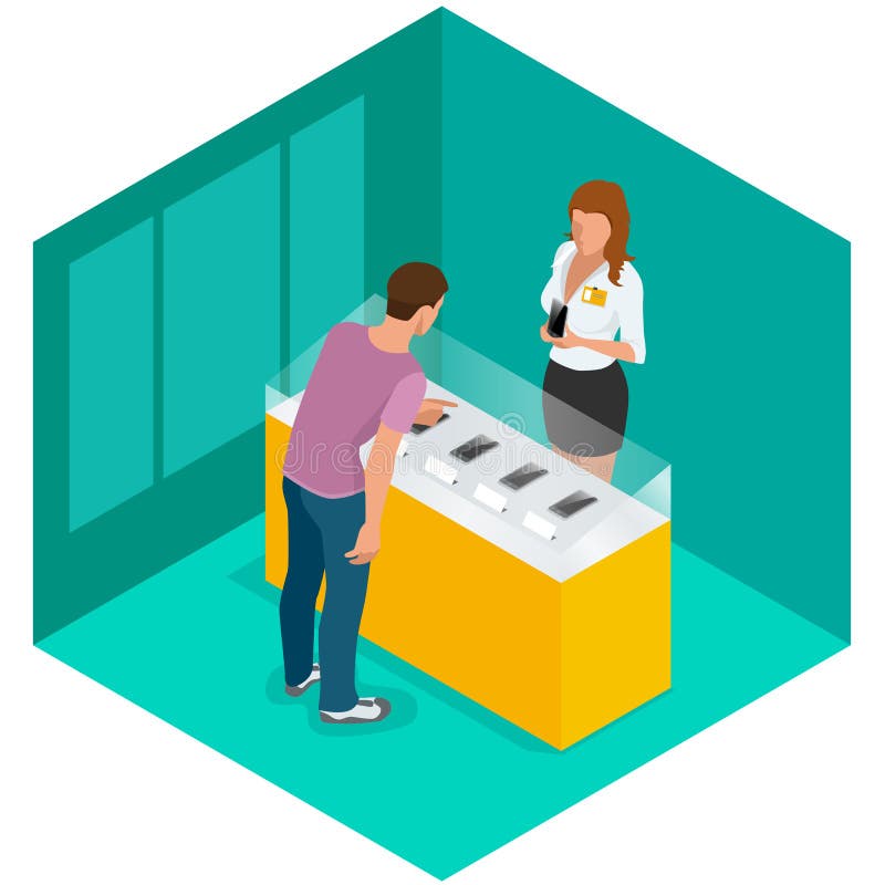Mobile Phone in Shop. Sale, Smartphone. Flat 3d Isometric Vector ... Mobile Phone in Shop. Sale, Smartphone. Flat 3d Isometric Vector ...