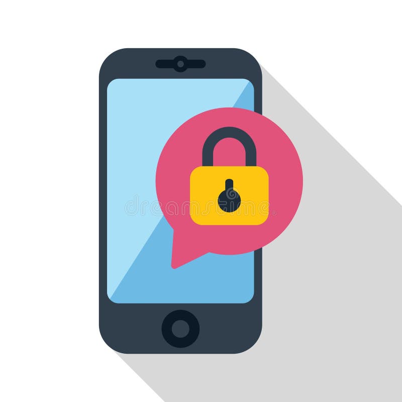 Mobile Phone Showing Security Notification with Closed Lock Icon Stock ...