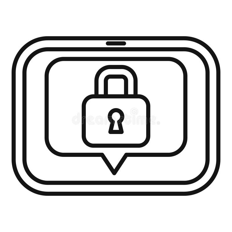 Mobile Phone Showing Security Warning with Lock Icon Stock Vector ...