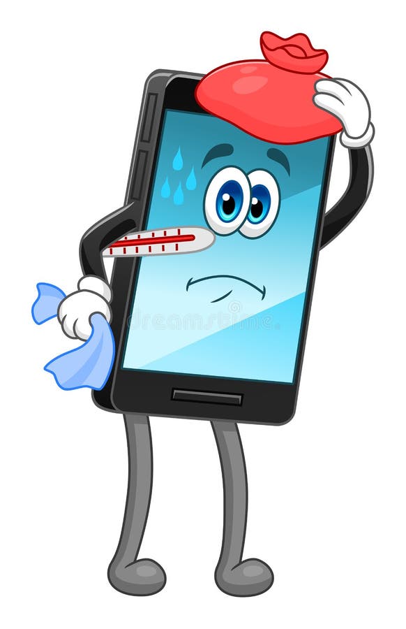 Sick phone concept stock vector. Illustration of glass - 64279858