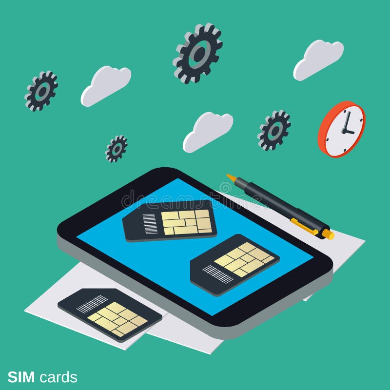 Mobile Phone SIM Cards Vector Concept Stock Vector - Illustration of ...