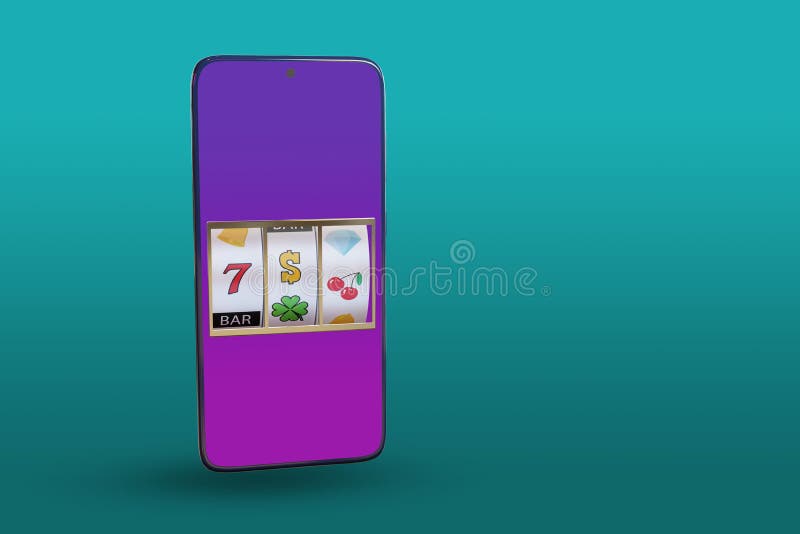 Mobile Phone with Slot Machine on the Screen. 3d Illustration Stock ...