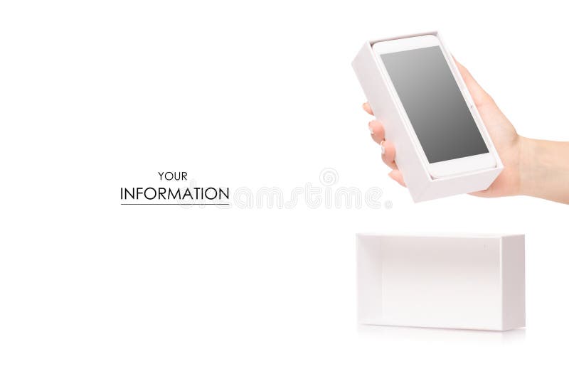 Mobile Phone Smartphone in Box in Female Hands Pattern Stock Image ...