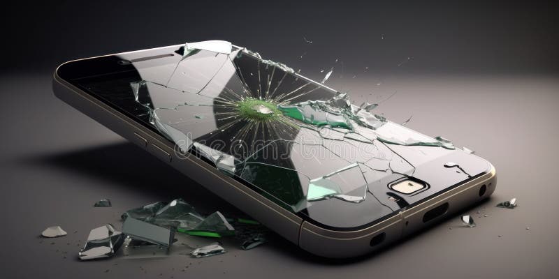 Mobile Phone or Smartphone with Broken Screen Isolated Stock ...