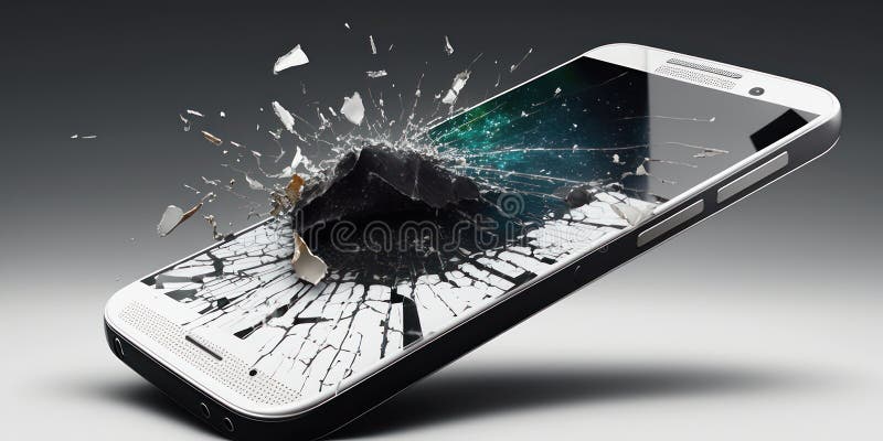 Mobile Phone or Smartphone with Broken Screen Isolated Stock ...