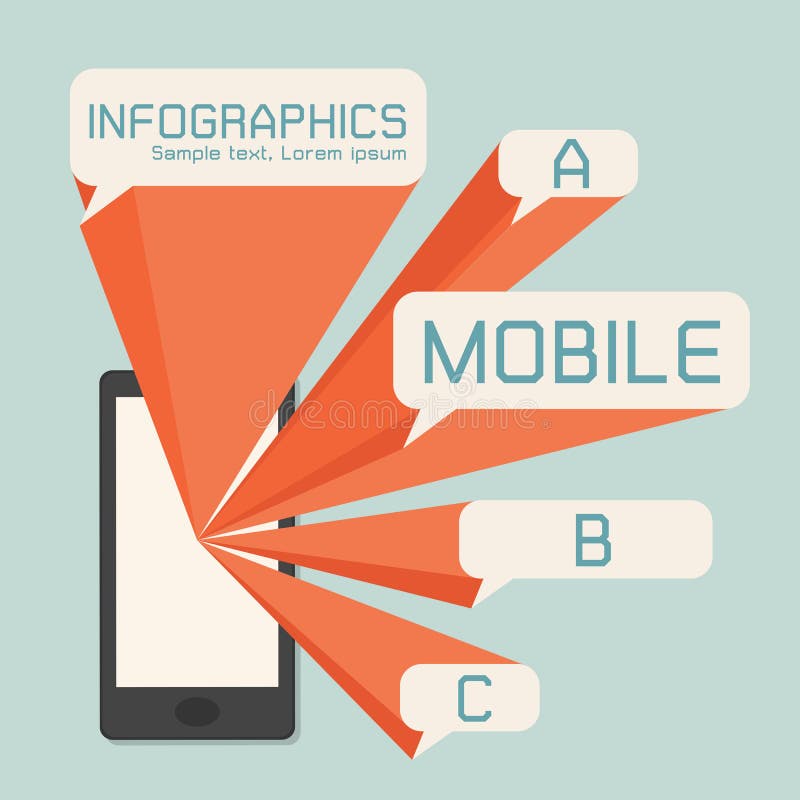 Mobile Phone and Speech Bubbles Infographics Stock Vector ...