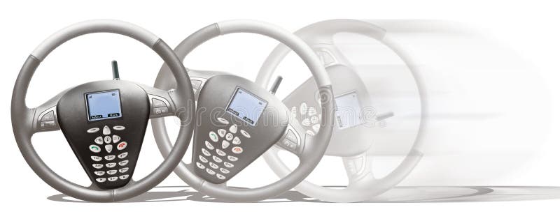 Mobile Phone Steering Wheel Stock Illustration - Illustration of ...