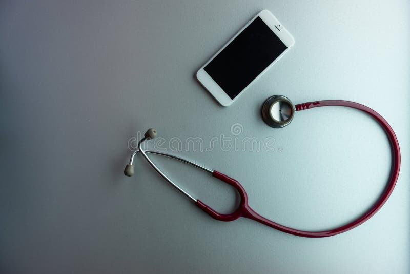 Mobile Phone and Stethoscope Stock Image - Image of mobility, exam ...