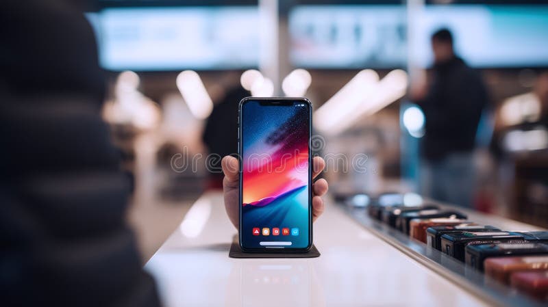 Mobile phone store stock illustration. Illustration of shop - 302711651