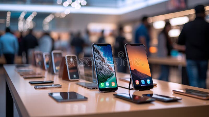 Mobile phone store stock illustration. Illustration of communication ...