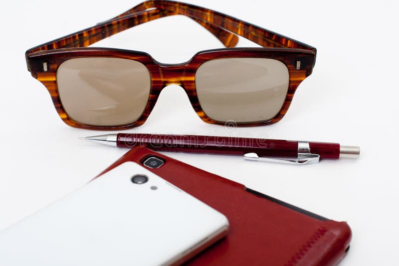Mobile Phone with Sunglasses Simple Composition Stock Photo - Image of ...