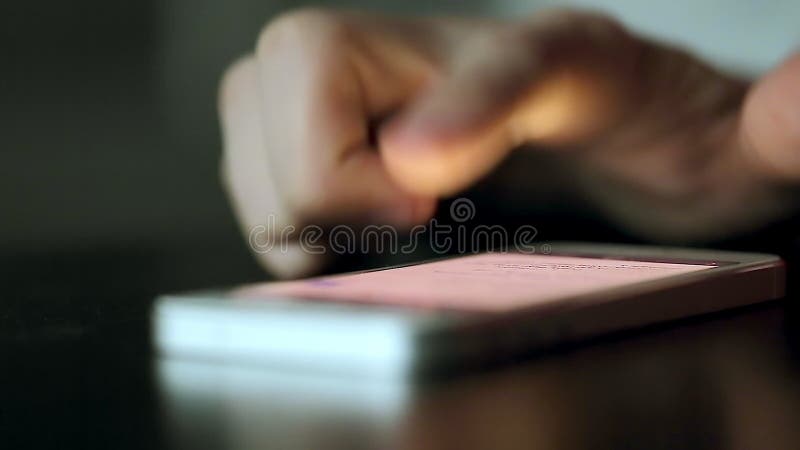 Mobile Phone on Table Pushed and Swiped by Finger Stock Video - Video ...