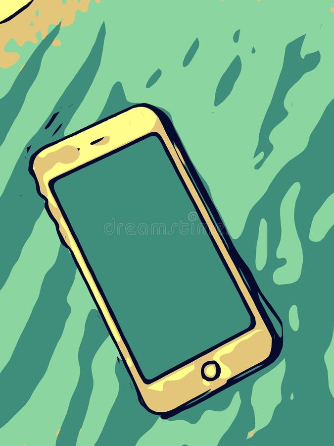 Mobile phone on table stock illustration. Illustration of input - 66553802