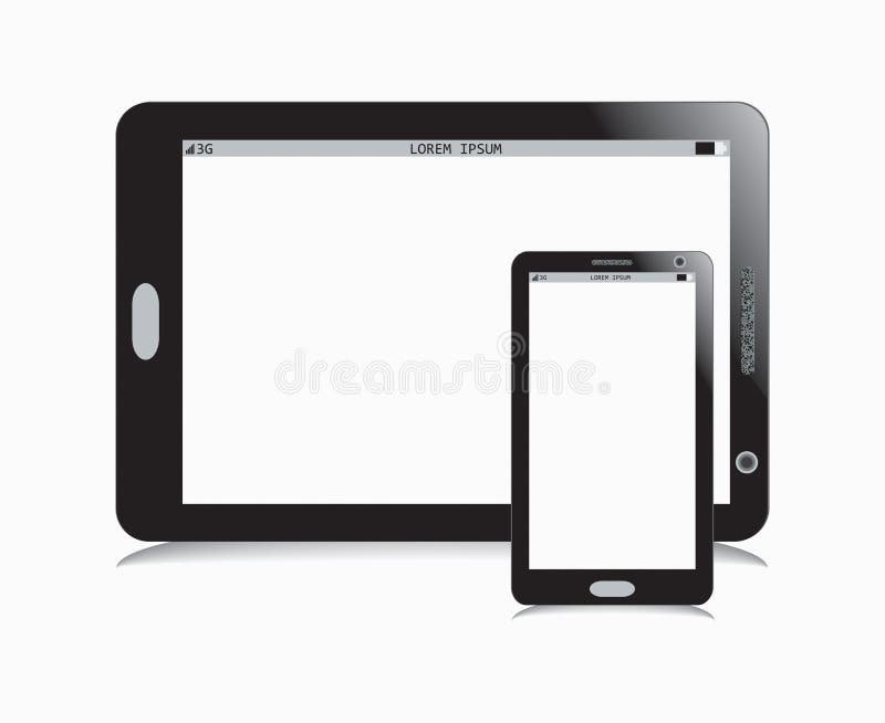 Mobile Phone, Display and Tablet Stock Vector - Illustration of mobile ...