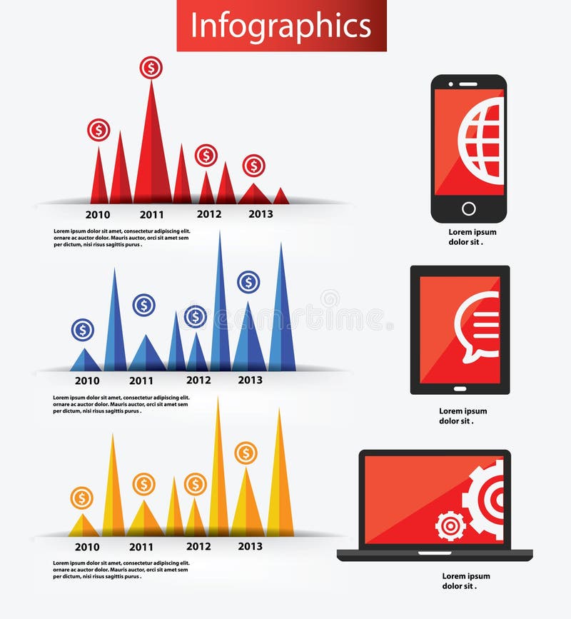 Mobile Phone, Tablet Pc and Laptop Computer Infographics Design Stock ...
