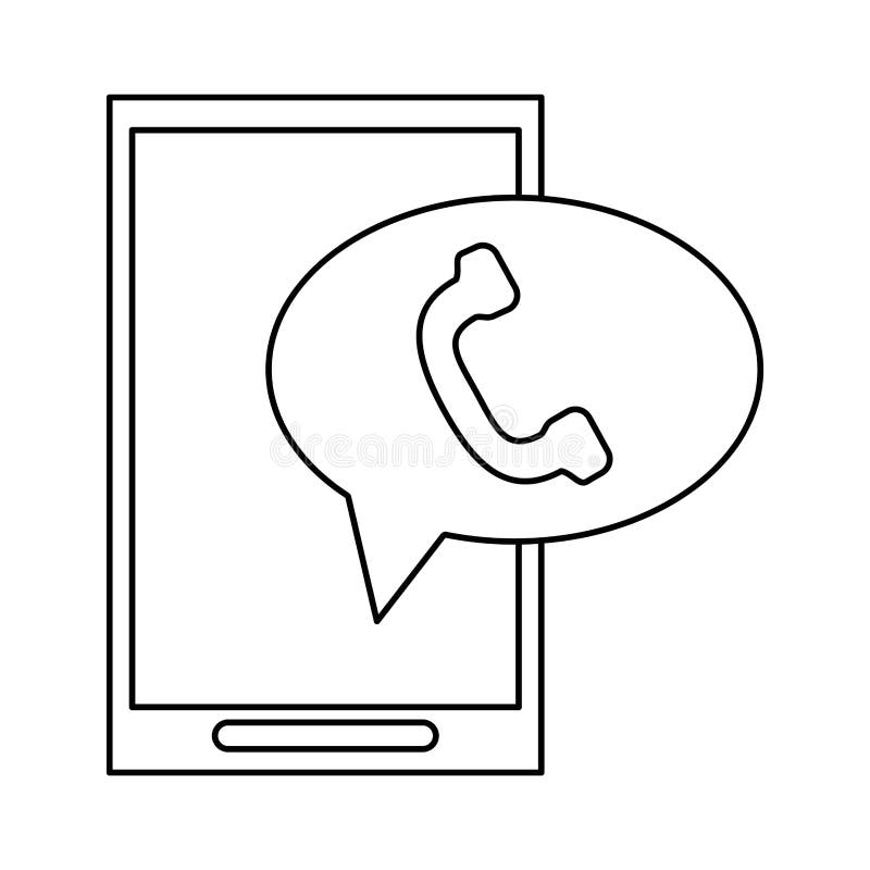 Mobile Phone Telephone Call Communication Thin Line Stock Vector ...