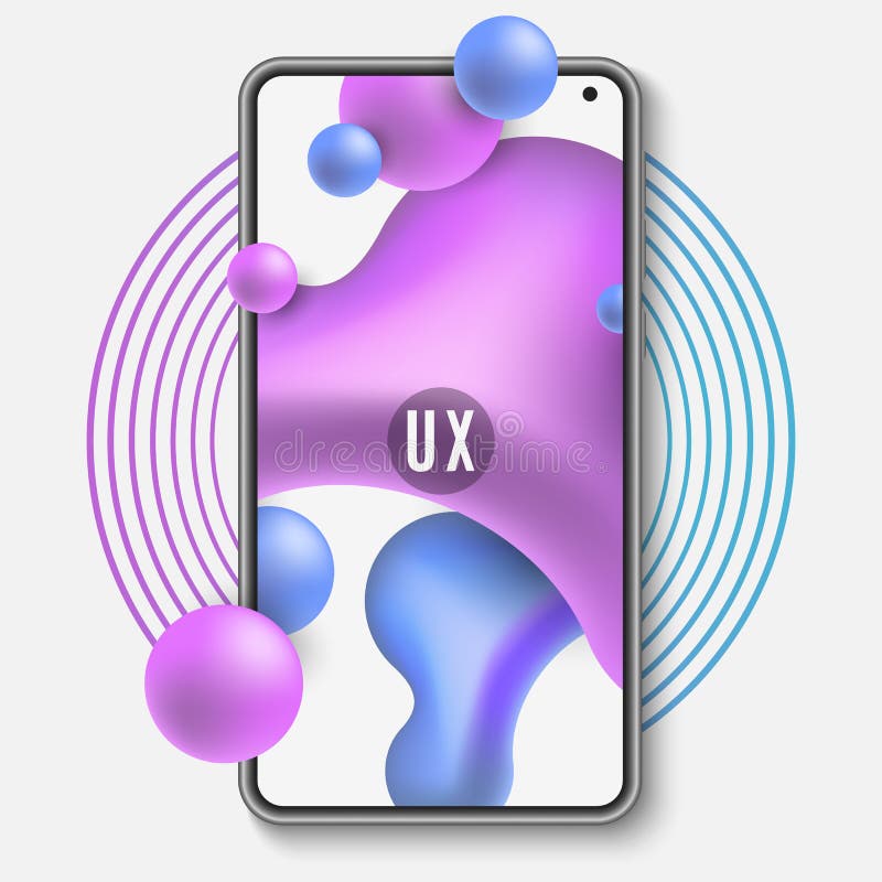 Mobile Phone Template. Mockup of a Mobile Application with Liquid ...