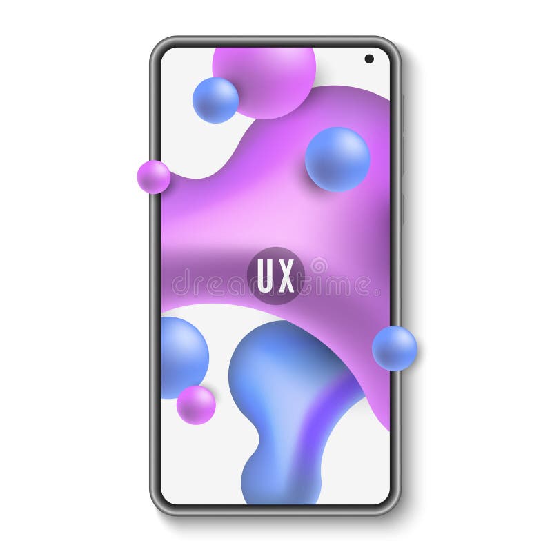 Mobile Phone Template. Mockup of a Mobile Application with Liquid ...