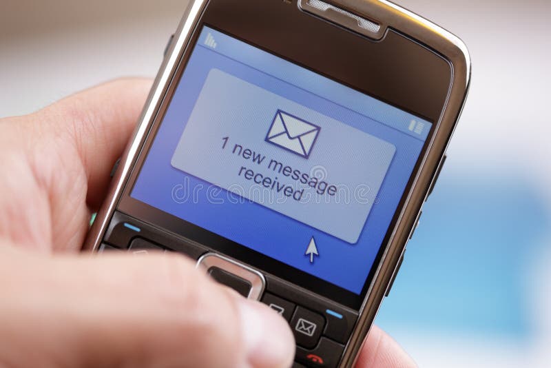 Mobile Phone Text Message or E-mail Stock Photo - Image of equipment ...