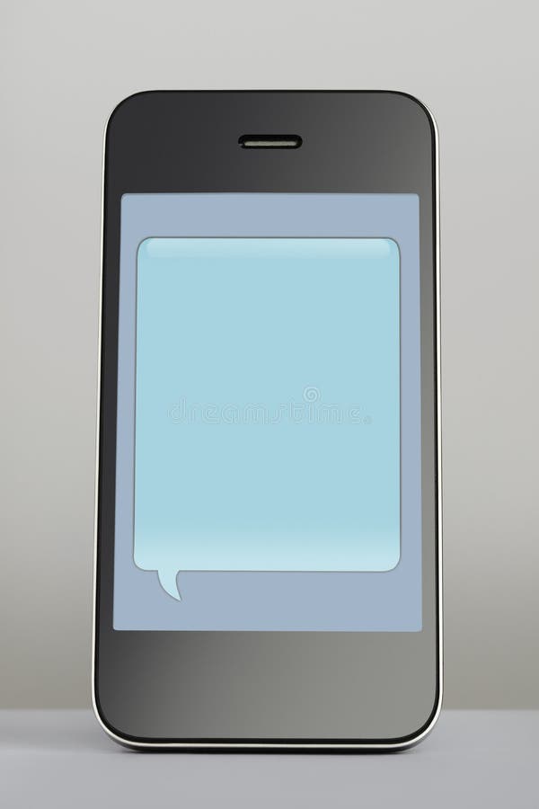 Mobile Phone with Text Message Speech Bubble Stock Photo - Image of ...