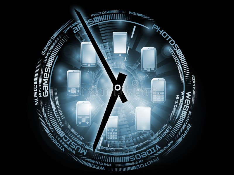 Mobile Phone Time stock illustration. Illustration of deadline - 24465793