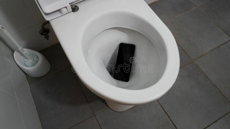 Mobile Phone is in the Toilet Stock Image - Image of cellphone, screen ...