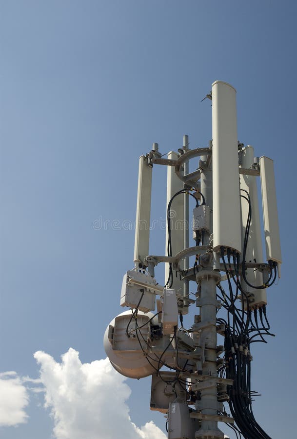 Cell Tower at Night stock photo. Image of business, connect - 14165688