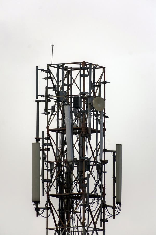 Mobile Phone Tower Closeup Isolated on White Background Stock Photo ...