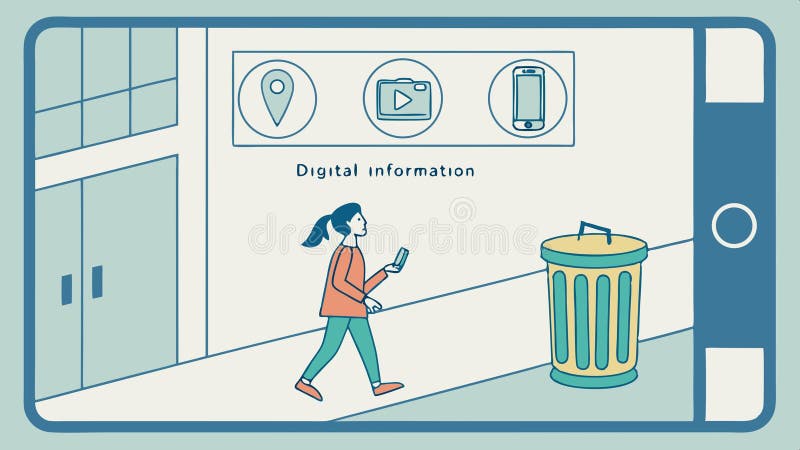Mobile Phone Trash Bin Icon, Digital Detox, Phone Usage, Technology ...