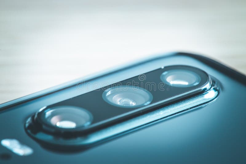 Mobile Phone with Triple Lens. Camera Innovation Stock Photo - Image of ...