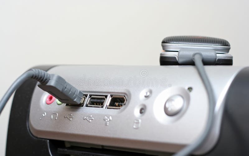 Mobile Phone USB Connection Stock Photo - Image of synchronize, ports ...