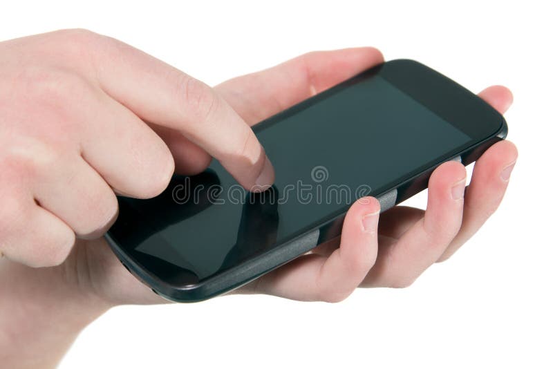 Mobile phone in use stock photo. Image of finger, organizer - 30412898