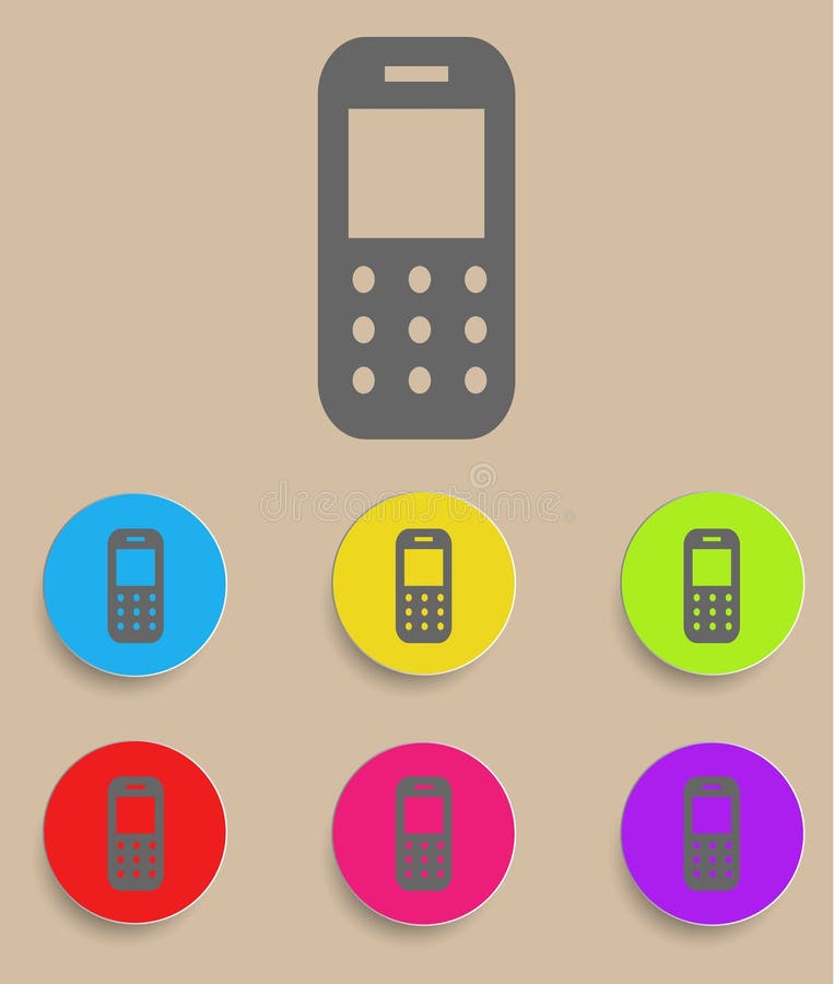 Mobile Phone - Vector Icon with Color Variations Stock Vector ...