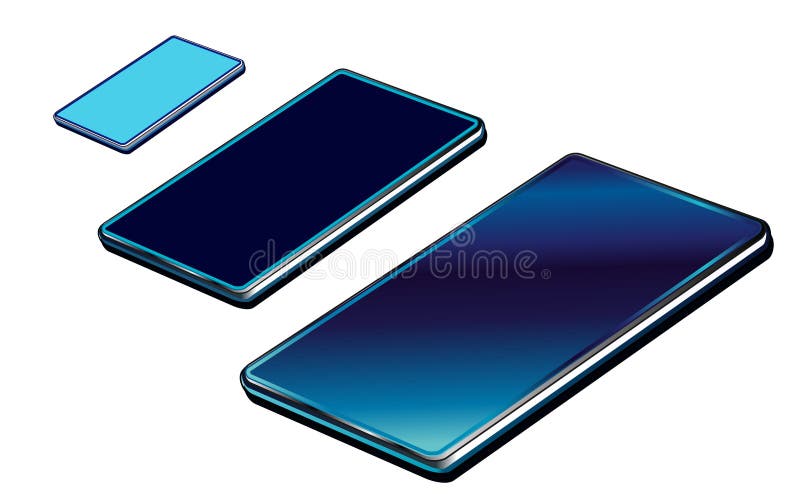 Mobile Phone Vector Illustration of Dark Blue Rectangular Shape Eps ...
