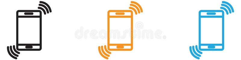 Mobile Phone Vibrating Vector Logo Set Collection for Web App Ui Stock ...