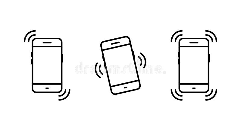 Mobile Phone Vibration Icon Set. Smartphone Ringing and Shake Symbol ...