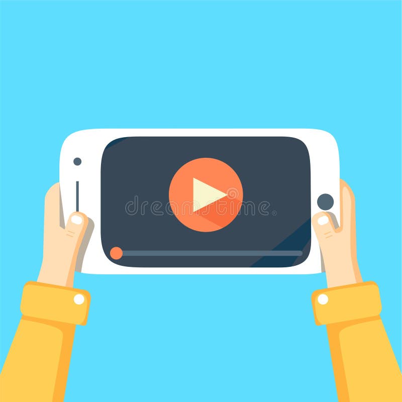 Mobile Phone with Video Player Stock Vector - Illustration of person ...
