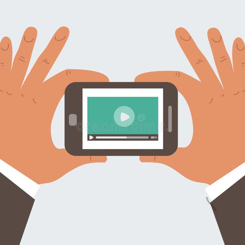 Mobile Phone with Video Player Stock Vector - Illustration of movie ...
