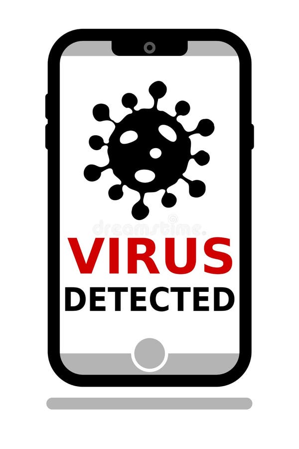Mobile Phone Virus Detection App Stock Vector - Illustration of ...
