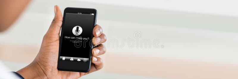 Mobile Phone Voice Recognition Stock Image - Image of phone, banner ...